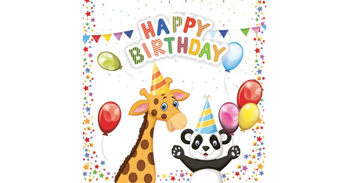 Happy Birthday Star szalvéta 20 db-os 33x33 cm | Pepita.hu