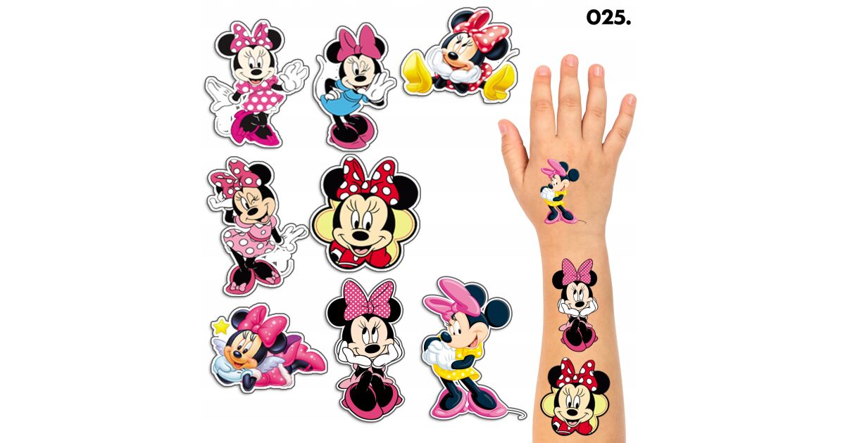 LEMOSHATÓ TETOVÁLÁS GYEREKEKNEK IDEIGLENES MINNIE EGÉR - 8 EL. / 150 ...