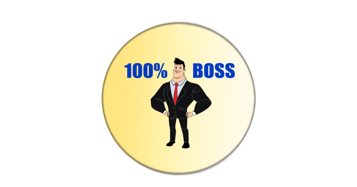 100% Boss kitűző | Pepita.hu