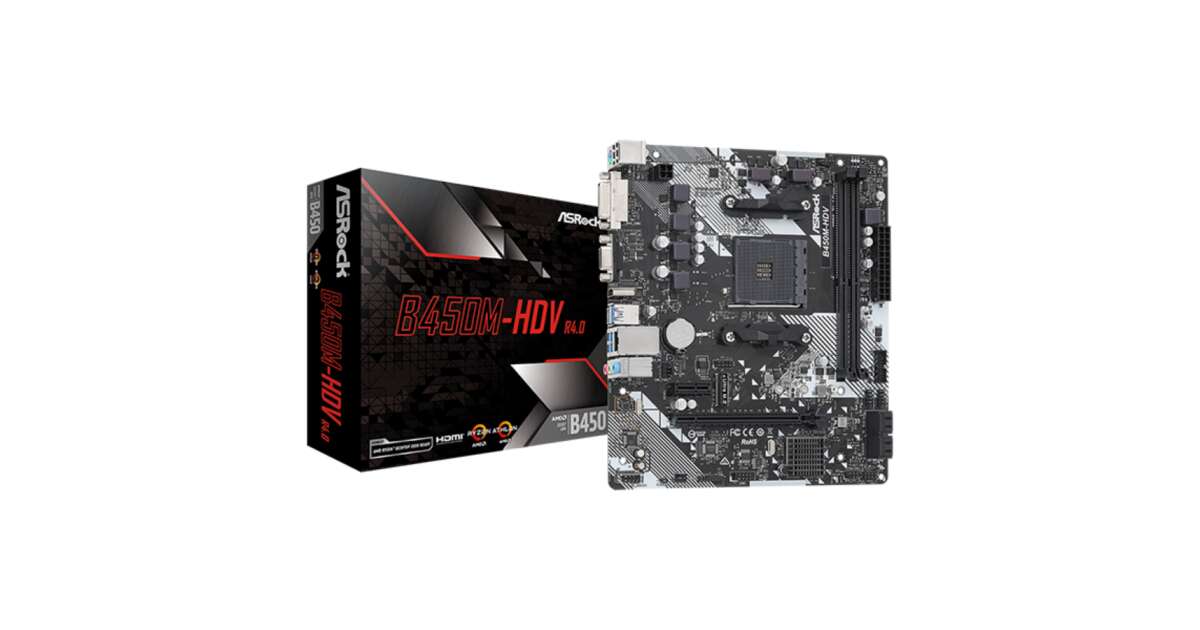 Asrock B450M-HDV R4.0 AMD B450 AM4 foglalat Micro ATX | Pepita.hu