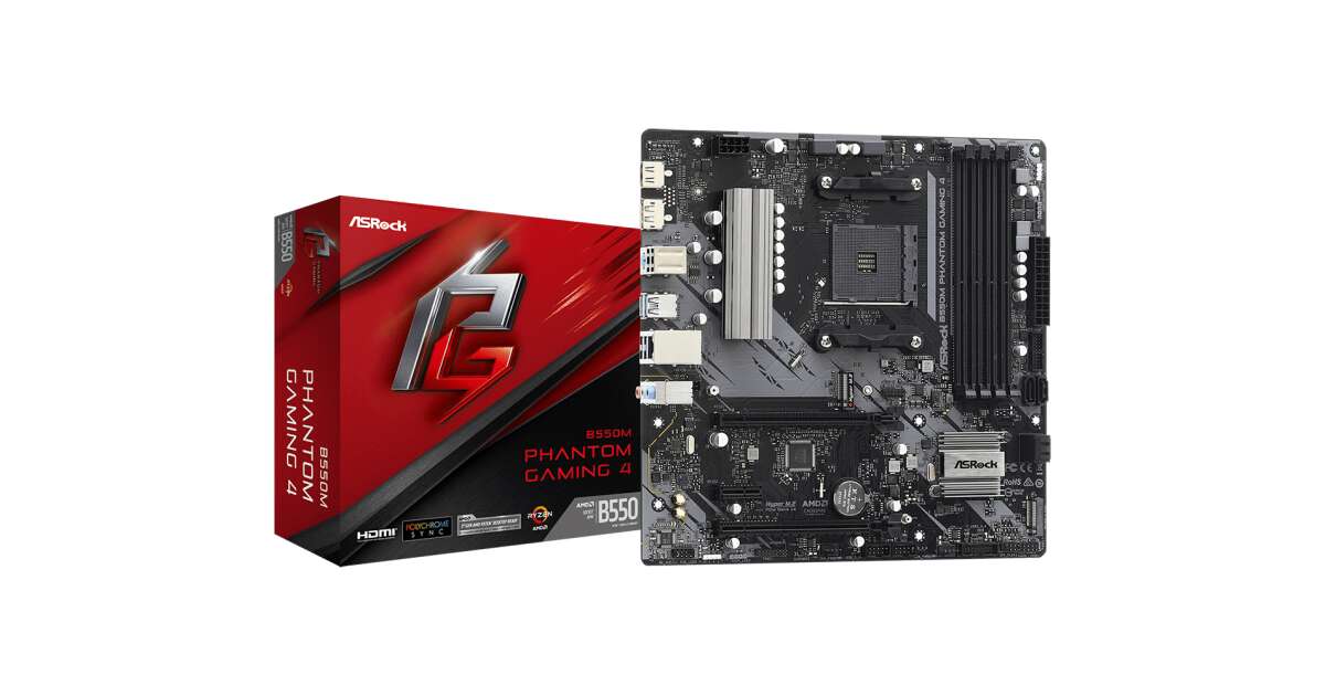 Asrock B550M Phantom Gaming 4 AMD B550 AM4 foglalat Micro ATX | Pepita.hu