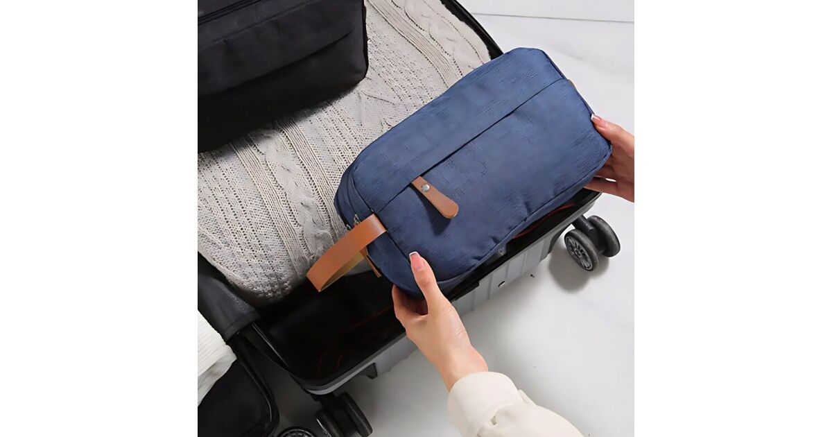 JOZY® férfi kozmetikai táska, praktikus kialakítás, dupla cipzárral ...