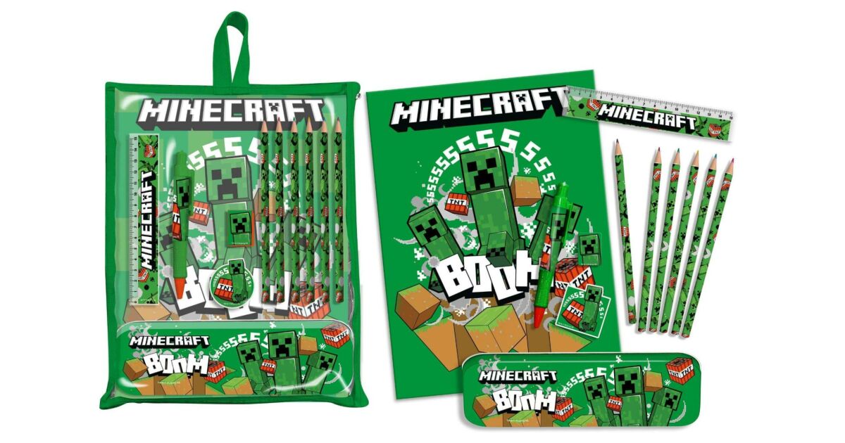 Minecraft Minecraft írószer szett 13 db-os tolltartóval | Pepita.hu