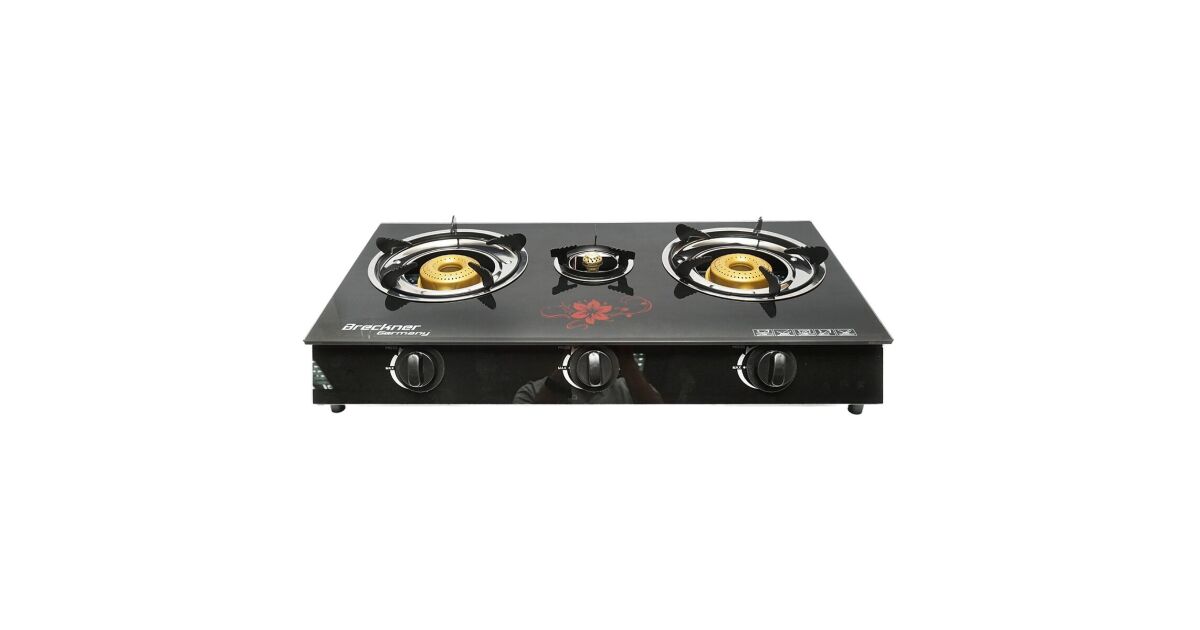 Campingkocher, tragbar, gehärtetes Glas, 2 Brenner, 2.5 kW, Breckner ...