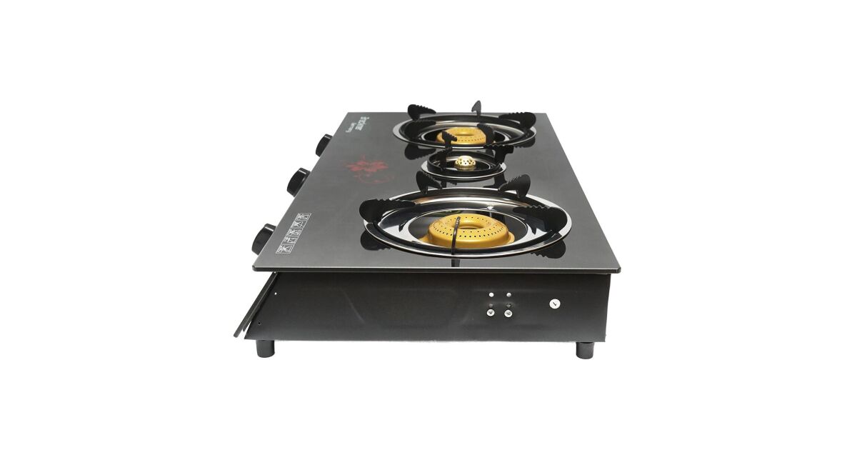 Campingkocher, tragbar, gehärtetes Glas, 2 Brenner, 2.5 kW, Breckner ...