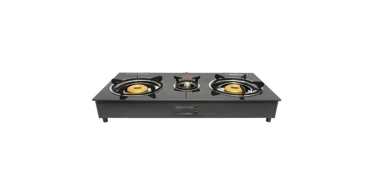 Campingkocher, tragbar, gehärtetes Glas, 2 Brenner, 2.5 kW, Breckner ...