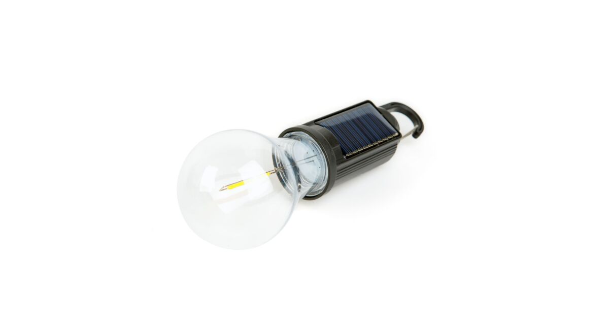 Lampa solara tip bec LED suspendabila, USB-C, 100lm, senzor lumina ...
