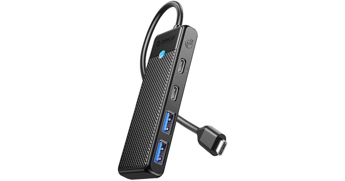 Orico Hub 4 az 1-ben USB A3.0x2 + Type-C3.0x1 + PD100Wx1 (PAPW2AC-C3 ...