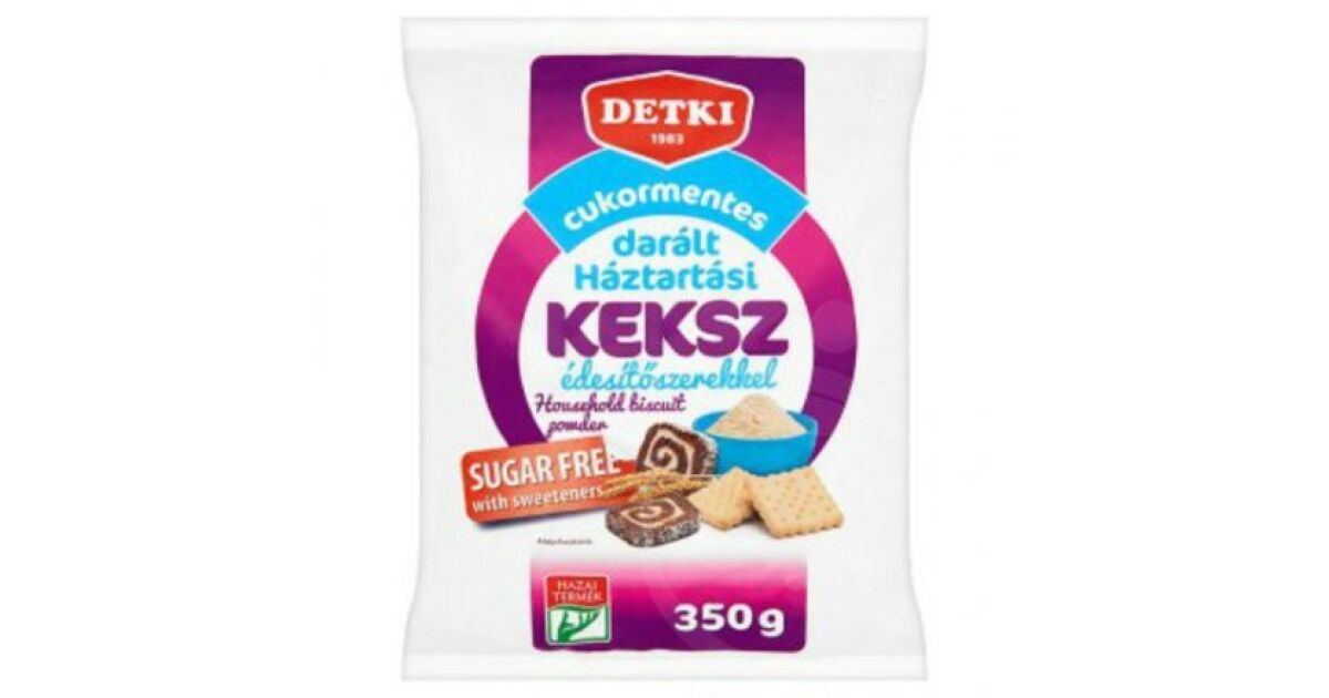 Detki Cukormentes darált háztartási keksz, 350 g | Pepita.hu
