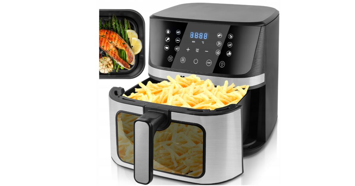 Friteuza MalTec AirFryer 1800W, 7L, temperatura 80-200°C, timer 0-60 ...