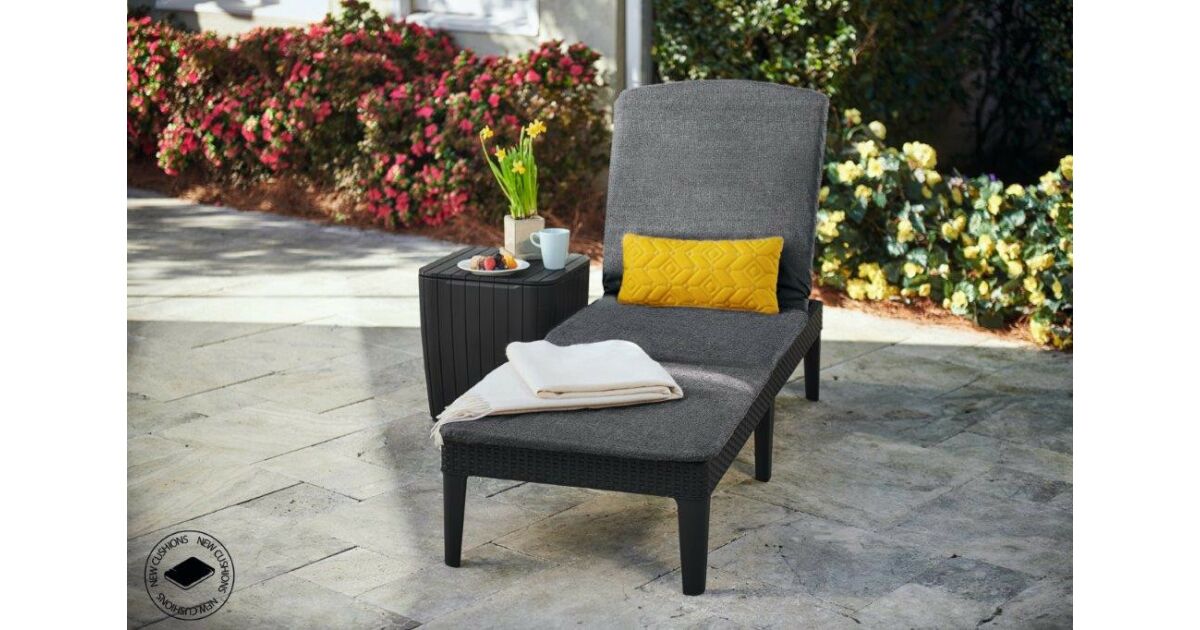 Keter Jaipur kerti nyugágy párnával, grafit | Pepita.hu