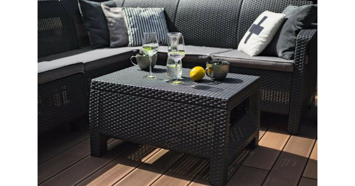 Keter Corfu II kerti asztal, grafitszürke | Pepita.hu