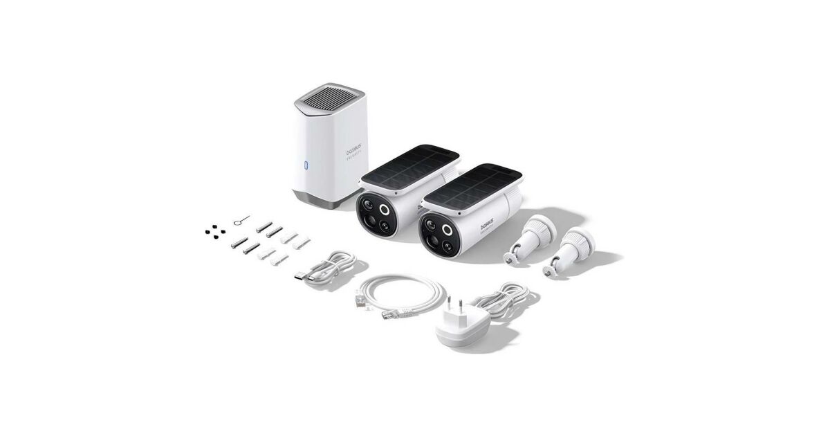 Baseus S1 Pro Wireless Video Surveillance Kit, 3K, IP67, Solar Panel ...
