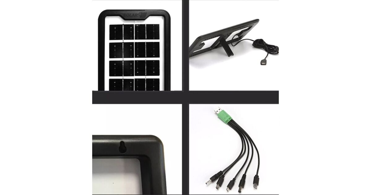 3W prenosný solárny panel, GD Super GD-10X, IP65, so zásuvkami na ...