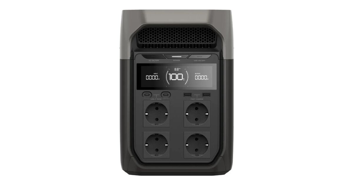 Tragbare Ladestation EcoFlow Delta 3 1kWh LiFePO4 1800W USV 10ms IP65 ...