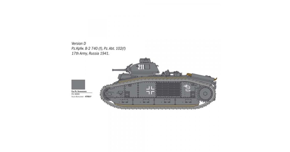 Italeri 1/56 Char B1 Bis tank makett | Pepita.hu