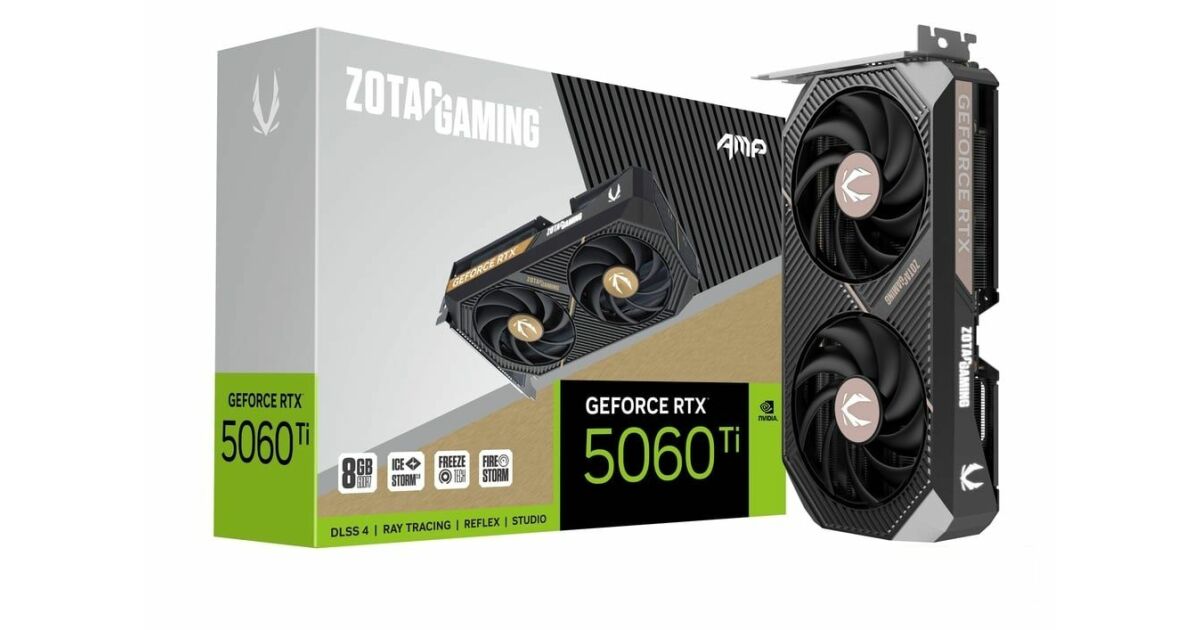 Grafická karta Zotac GAMING GeForce RTX 5060 Ti AMP NVIDIA 8 GB GDDR7 ...