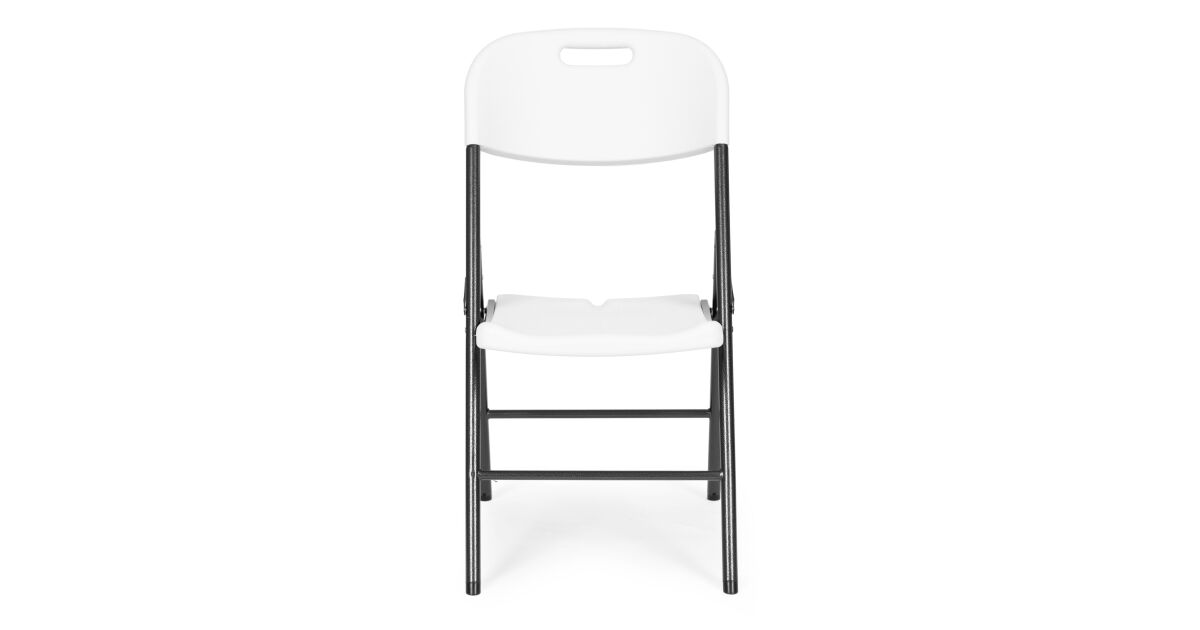 4 klappstühle, catering set, metall, hdpe, weiß, modernhome | Pepita.com