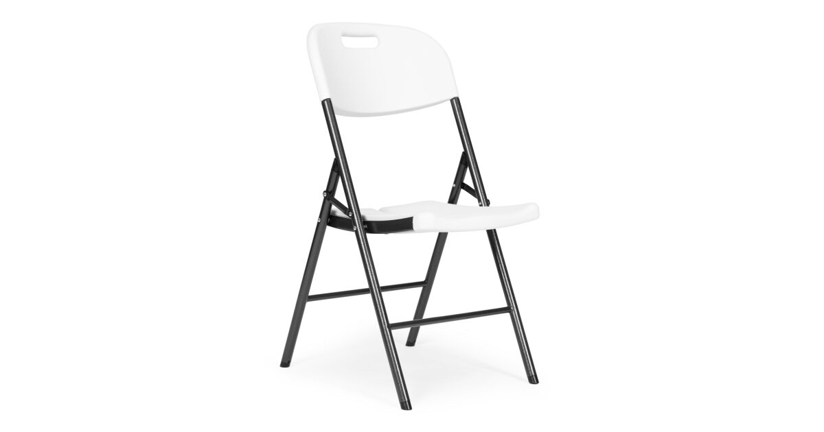 4 klappstühle, catering set, metall, hdpe, weiß, modernhome | Pepita.com