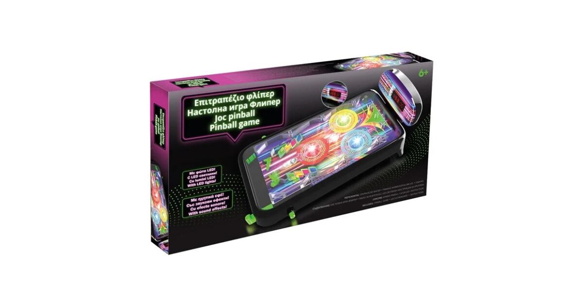 Gra planszowa Pinball, ze światłami i dźwiękiem, wiek 6+ lat, 47x4 ...