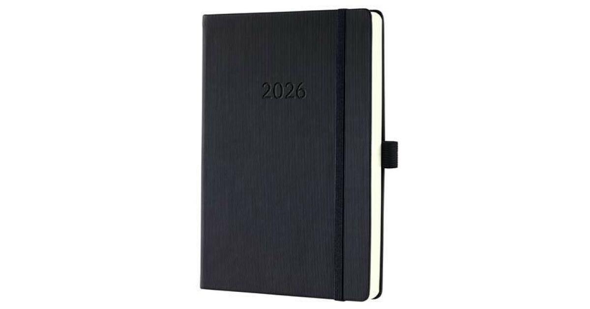 Naptár, A5, napi, 2026, kemény borító, SIGEL Conceptum, fekete | Pepita.hu
