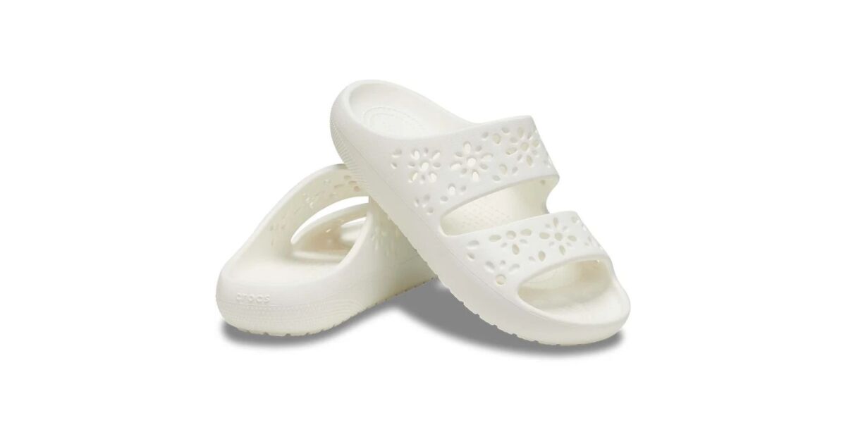 Crocs Classic Floral Cutout női zöld fix pántos strandpapucs 210966-0WV ...