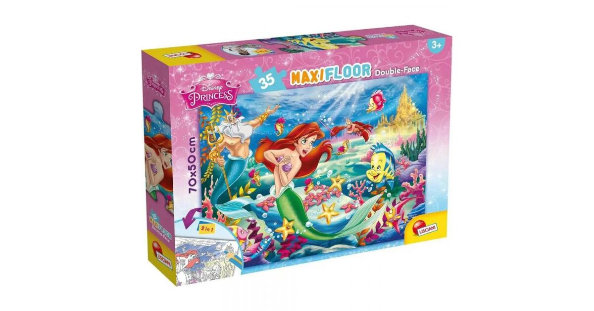Disney Ariel 2 az 1-ben 35db-os maxi puzzle és színező 70x50cm ...