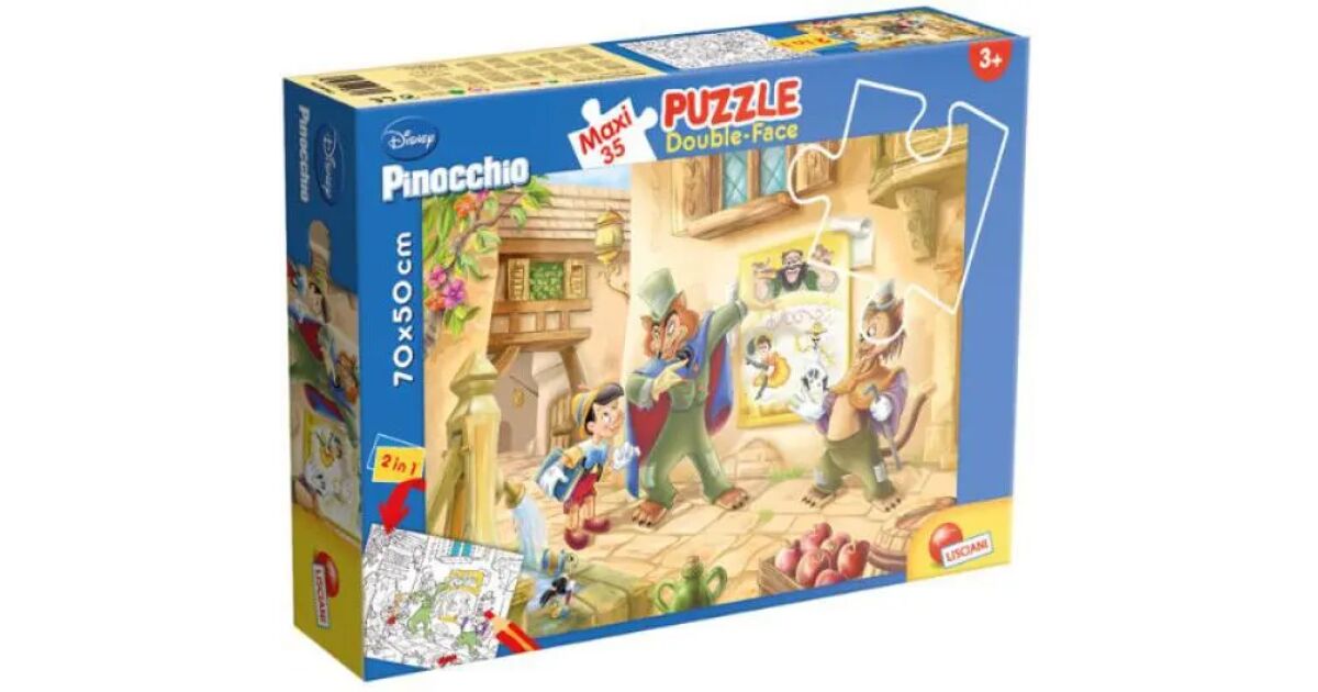 Disney Pinokkió 2 az 1-ben maxi 35db-os puzzle és színező 70x50cm ...