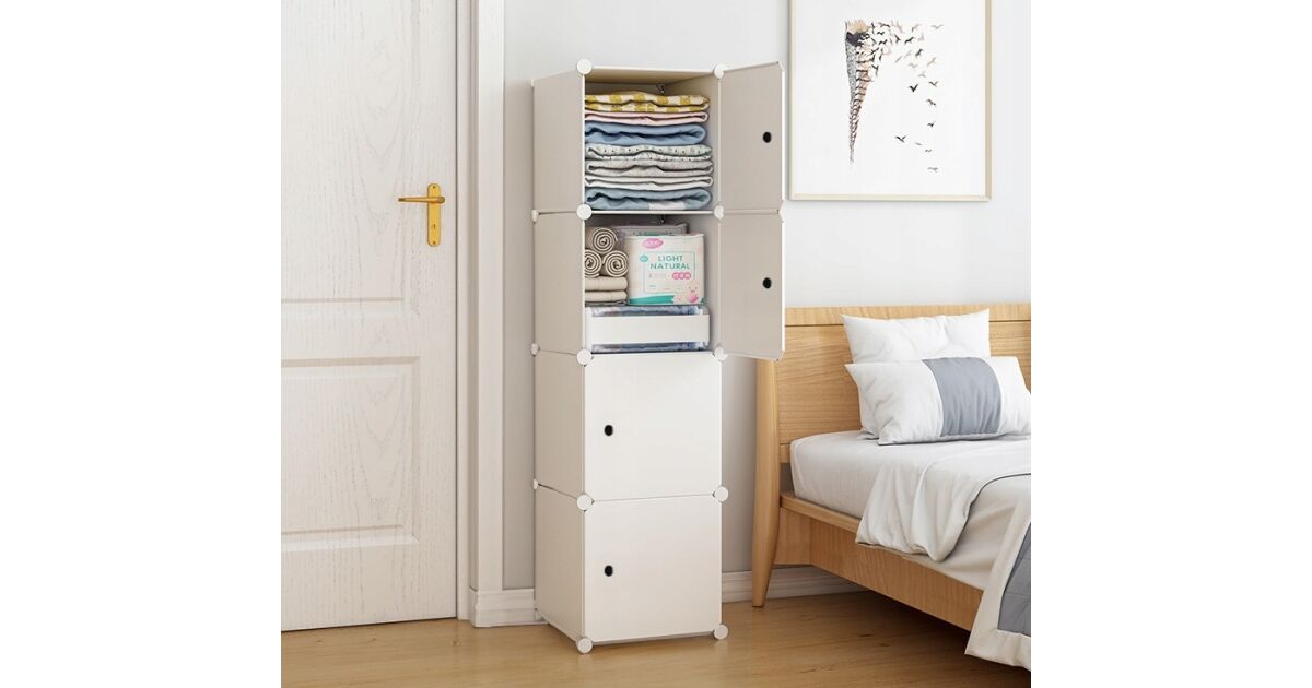 DULAP MODULAR DULAP ALB RAFTURI MULLION RAFTURI SPAȚIOASE | Pepita.com
