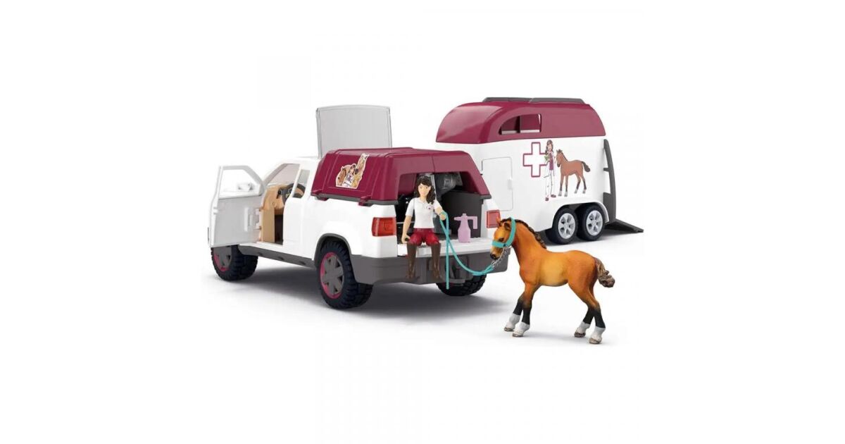 Schleich: Horse Club - Mobil állatorvos pótkocsival játékszett (42704 ...