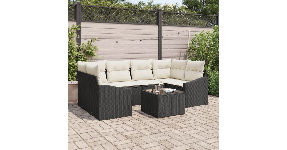 Kerti Kanapészett 7 Darab Fekete és Krém | Pepita.hu