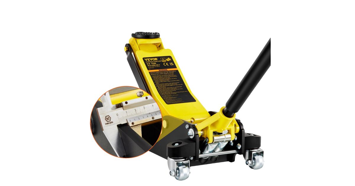 Low Profile Floor Jack, 6600 lbs Capacity, Hydraulic Dual Pump, Compact ...