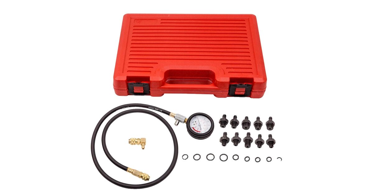Engine Oil Pressure Test Kit, Includes 10 Adapters, 0-10 Bar Gauge ...