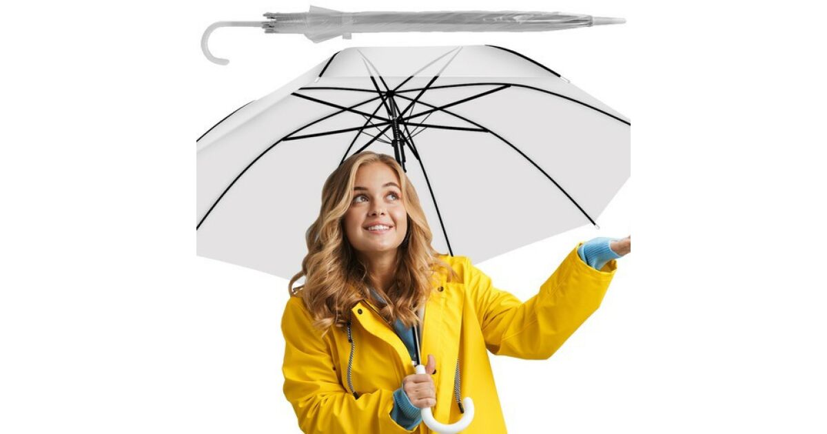 Átlátszó fehér esernyő PVC | Pepita.hu