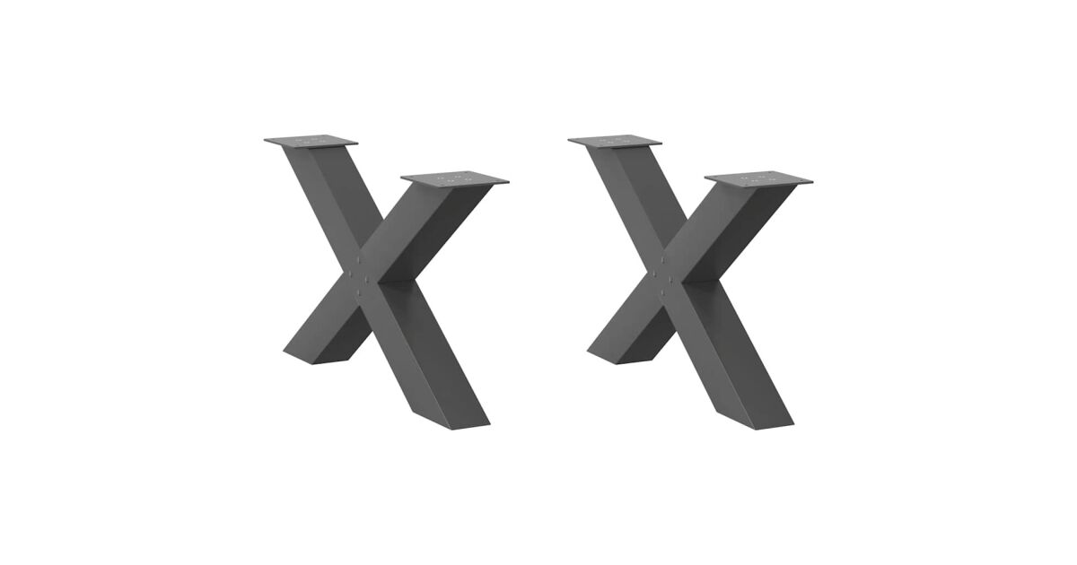 2 db antracit acél dohányzóasztal lábak X-alakú 70x(42-43) cm | Pepita.hu