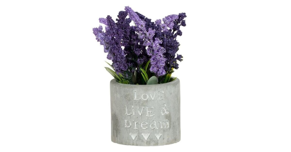 Ghiveci decorativ cu planta de lavanda artificiala, ghiveci cu mesaj ...