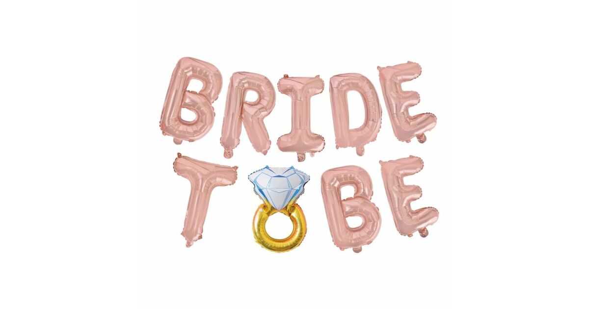 Set Baloane din Folie Metalizată, Flippy, Model Bride To Be, Litere de ...