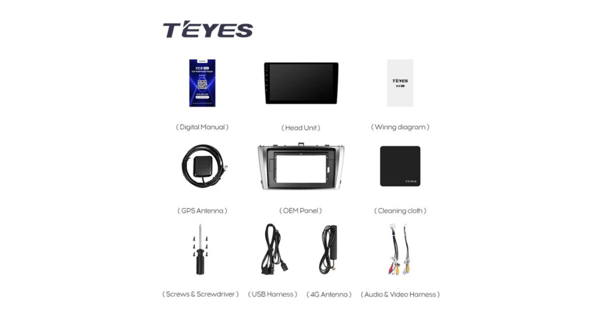 Navigácia do auta Teyes CC3 2K Toyota Avensis 3 2008-2015 4+32GB 9.5 ...
