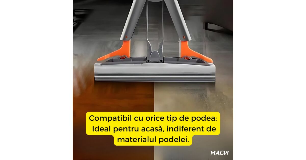 Macvi® teleszkópos nedvszívó felmosó, fehér, egyszerű nyomórendszer ...