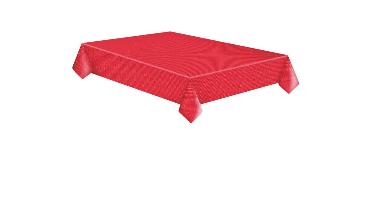Fata de masa din hartie cu buline rosii si albe 120x180 cm | Pepita.com