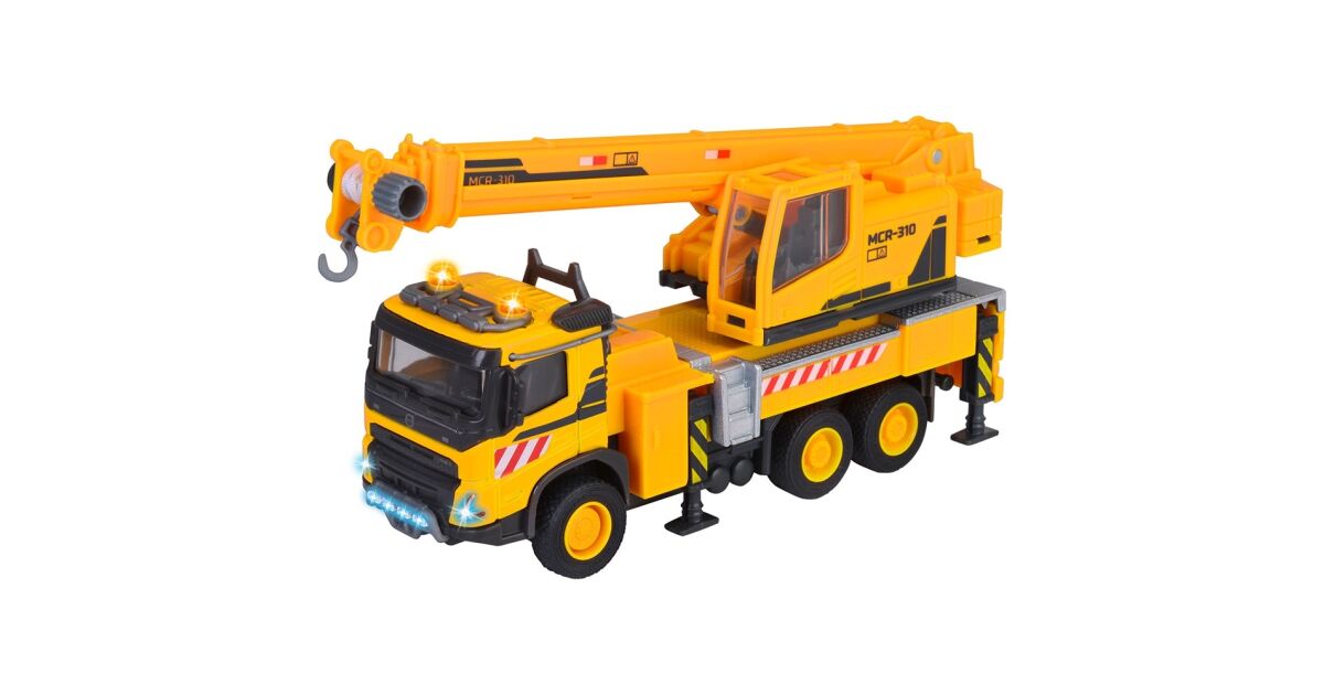 Camion cu macara Majorette Volvo Truck Crane cu lumini si sunete ...