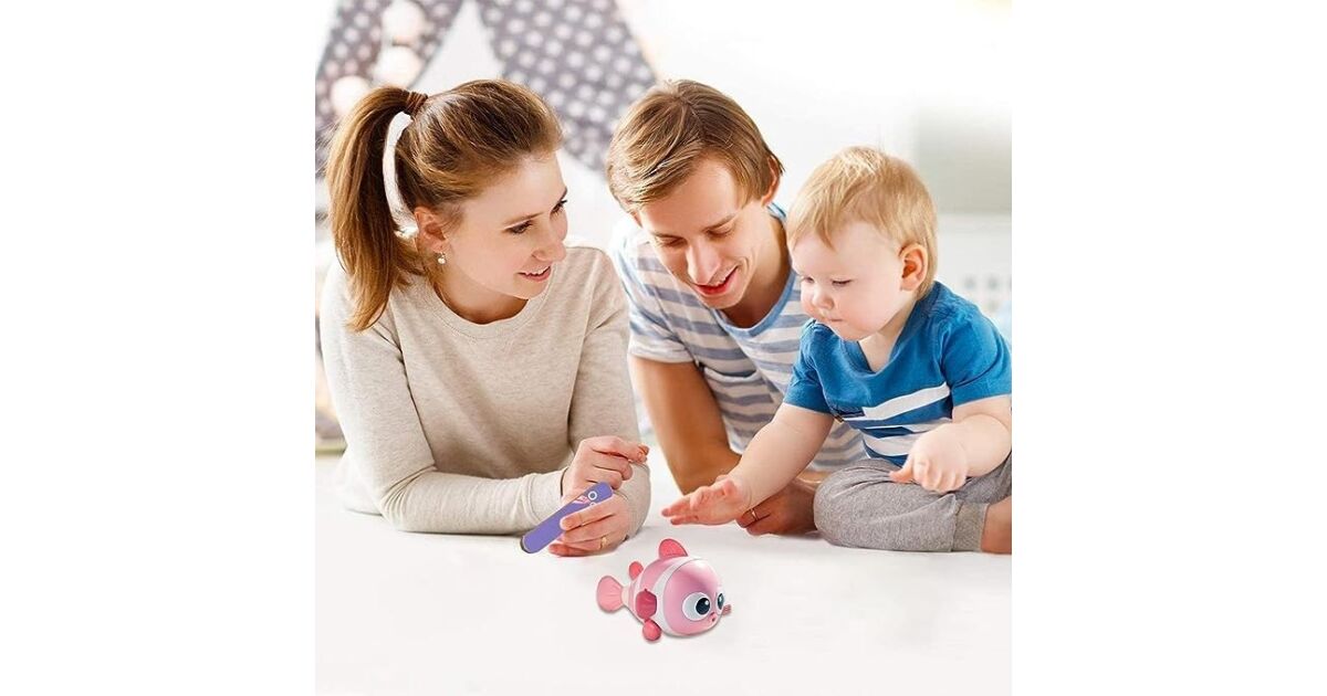 Jucarie mecanica pentru copii Flippy, pestisor haios, cu cheita ...