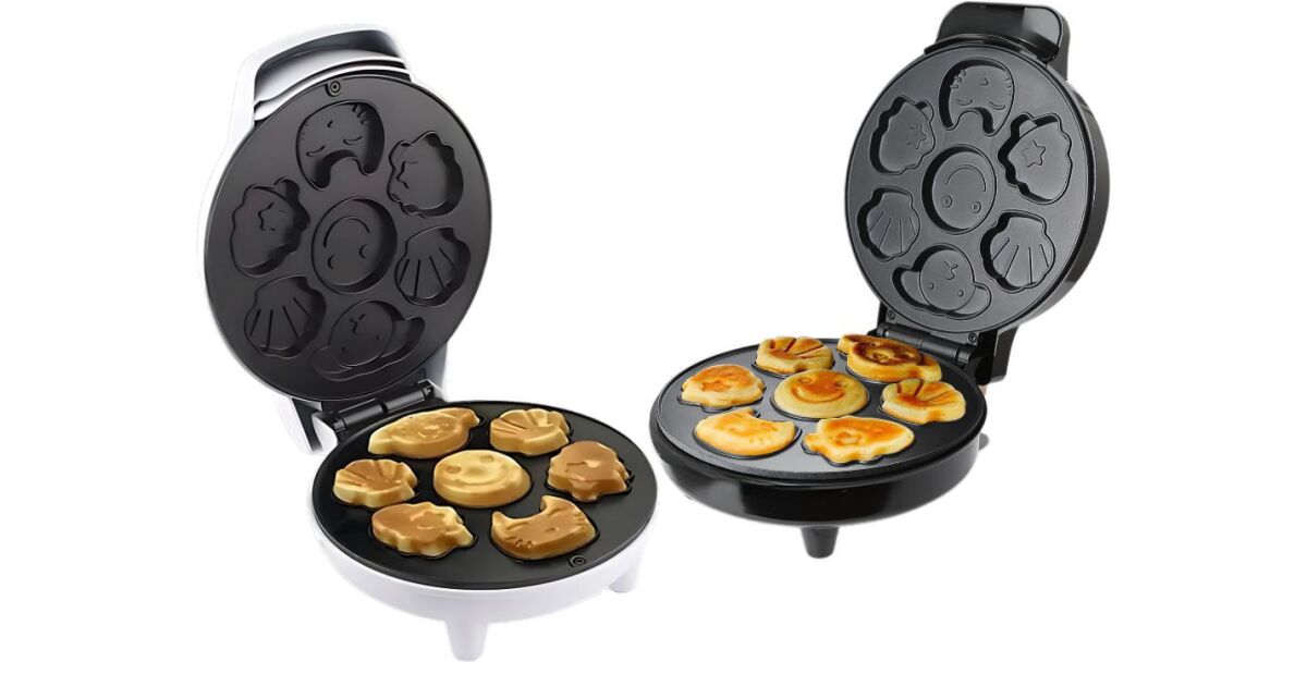 Elektromos gofrisütő 1200W – mintás sütőlapokkal (állatos, karácsonyi ...