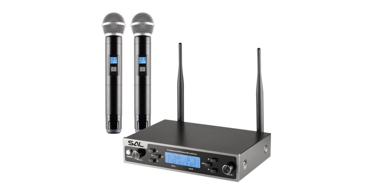 Set de microfoane wireless profesionale SAL MVN610, raza de actiune de ...