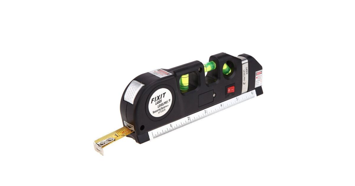 Nivela Laser cruce, orizontal si vertical, boloboc 3 bule, ruleta 2.5m ...