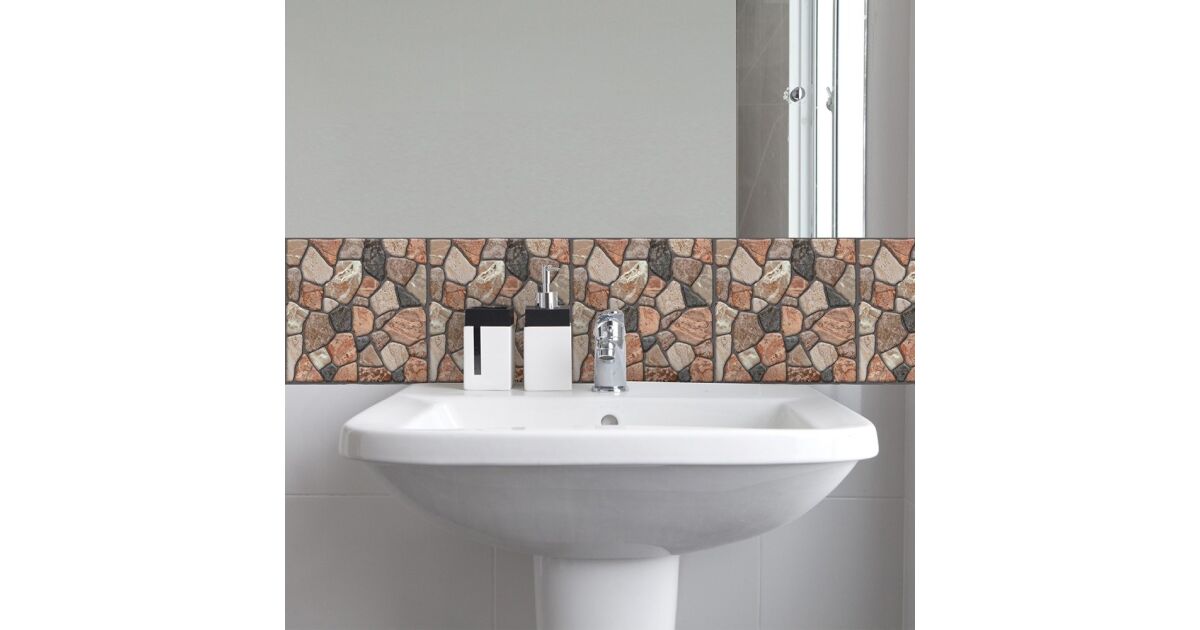 Sada 10 dlaždíc 3D tapety, flippy, 30 x 30 cm, PVC, kamenný typ ...