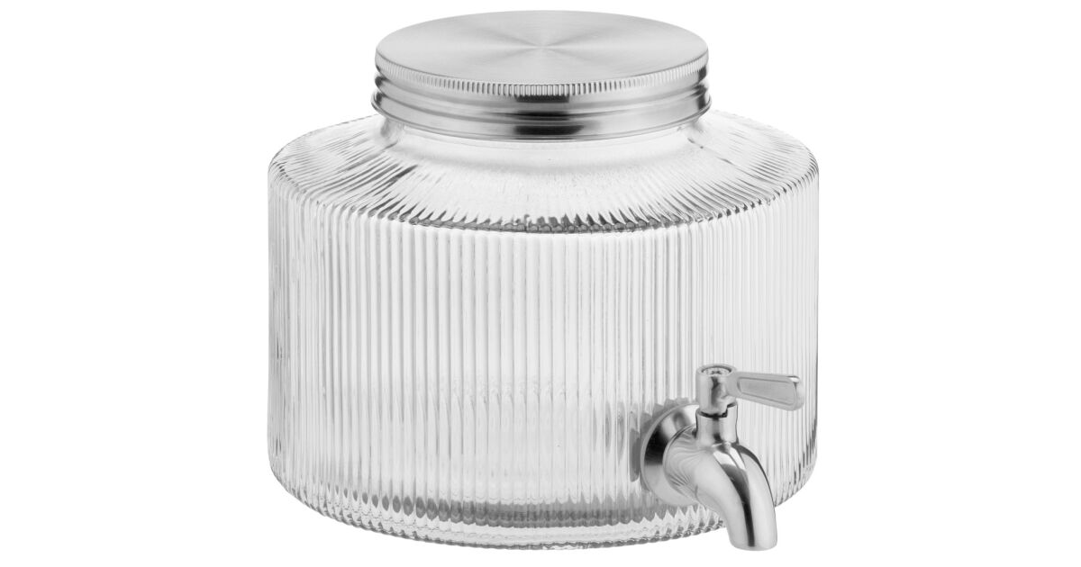Dozator de bauturi Navaris, 2.7L, sticla, inox, cu robinet, pentru ...