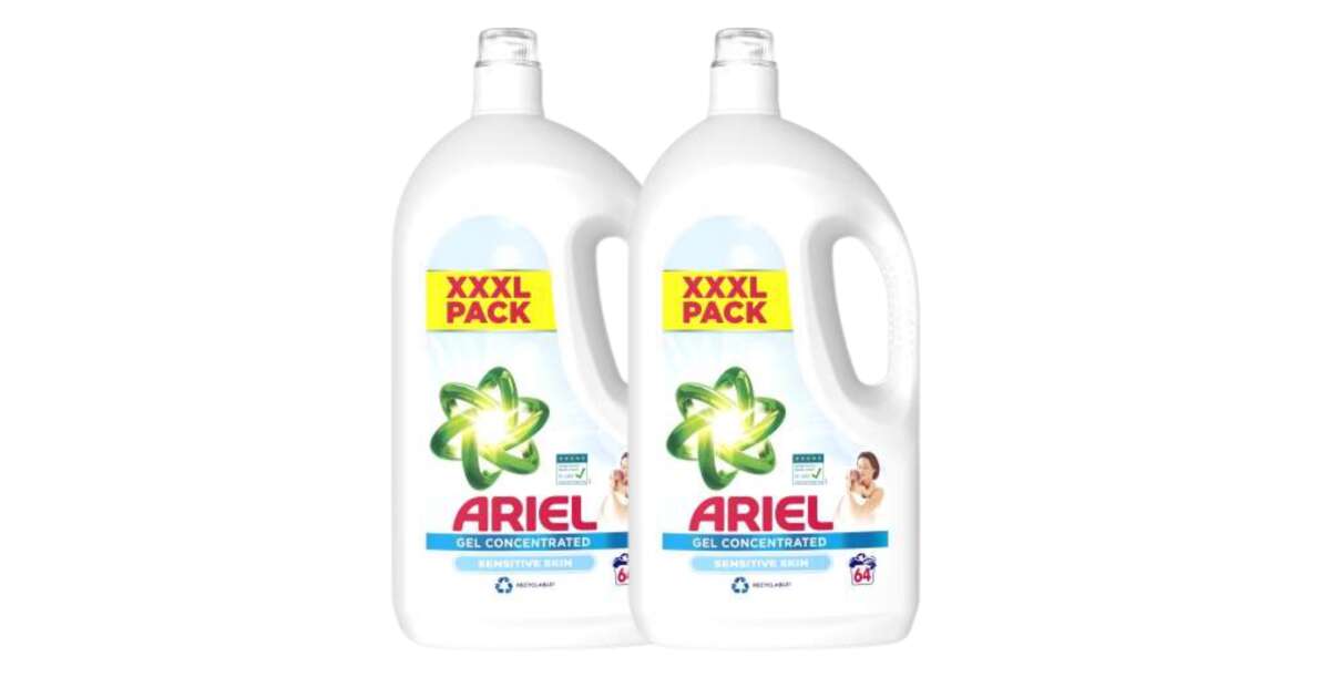 Ariel Sensitive folyékony Mosószer 2x3,52L 128 mosás | Pepita.hu