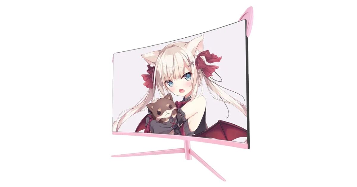 Ívelt rózsaszín monitor, QHD felbontás, 165Hz -es frissítési sebesség ...