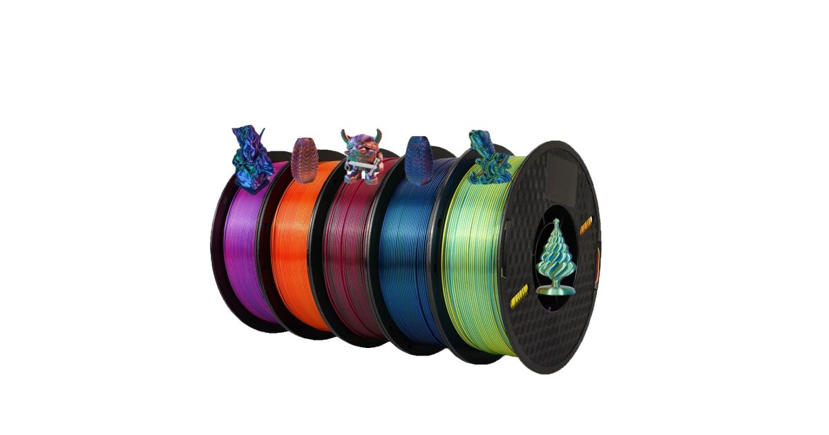 3D nyomtatószál, tricolor selyem anyag, nincs buborék orsó, 10 kg szín ...